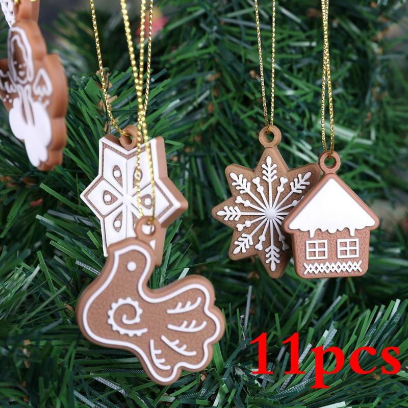 11pcs Christmas Decoration Pendant Ornament Snowflake Bells Love Heart ...