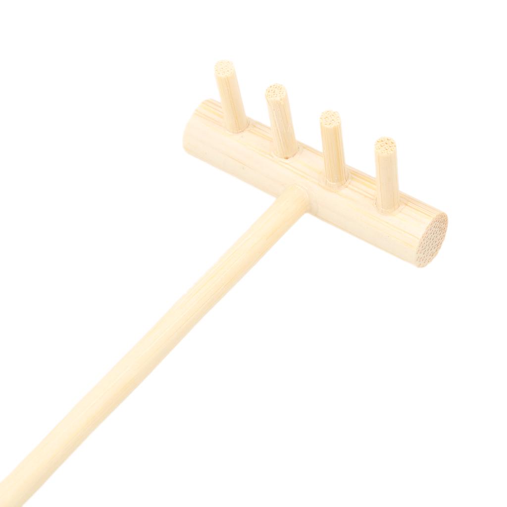 Buy Natural Wooden Rake + Resin Tealight Holder for Zen Garden Sand DIY ...