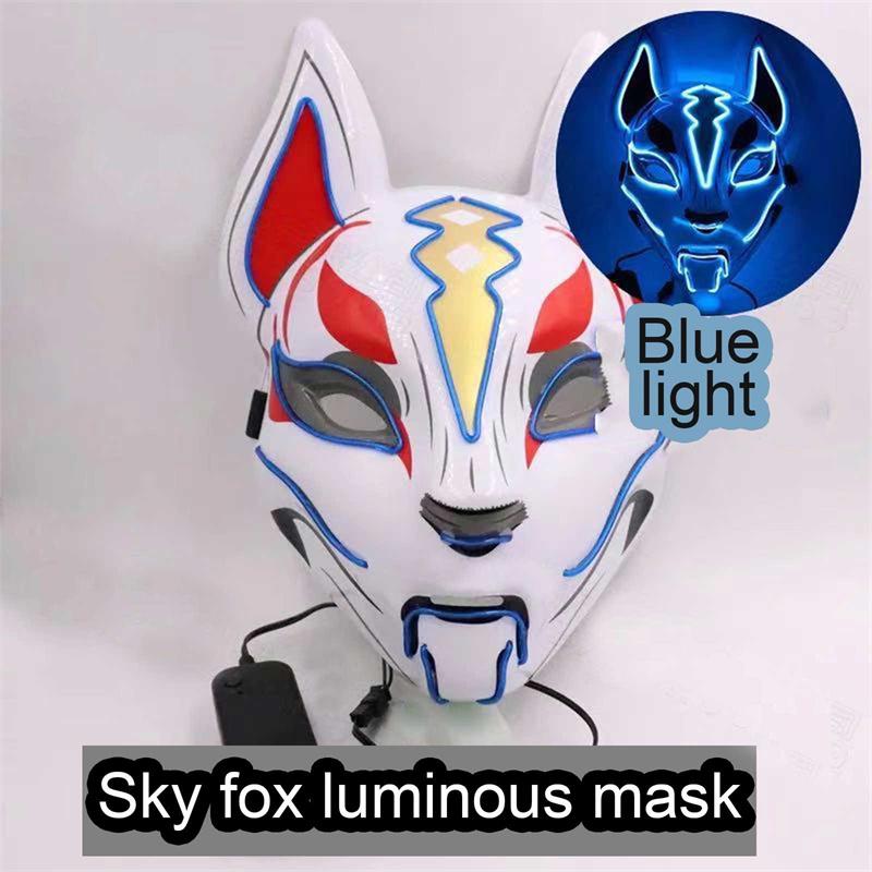 Satın alın Anime Decor Japanese Fox Mask Neon Led Light Cosplay Mask ...