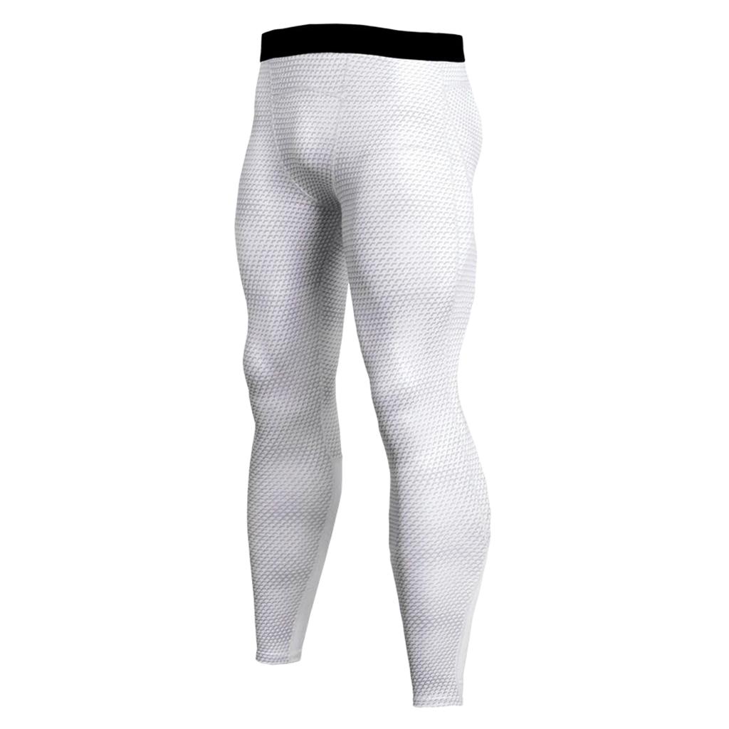 Buy Men White Long Tights Sports Leggings Fitness Compression Running ...
