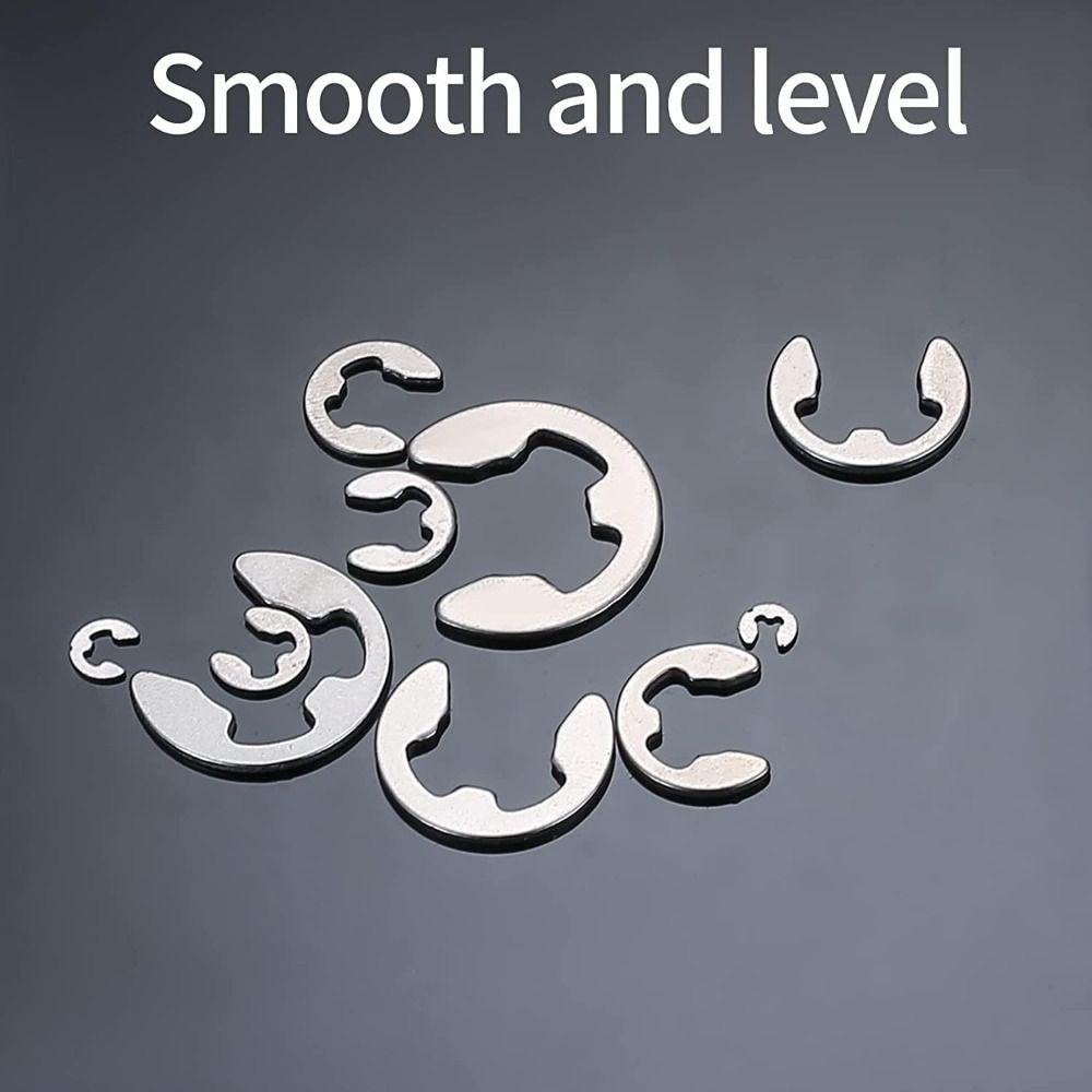 200 Pcs Silver E-Clip Circlip Stainless Steel Snap Rings External ...
