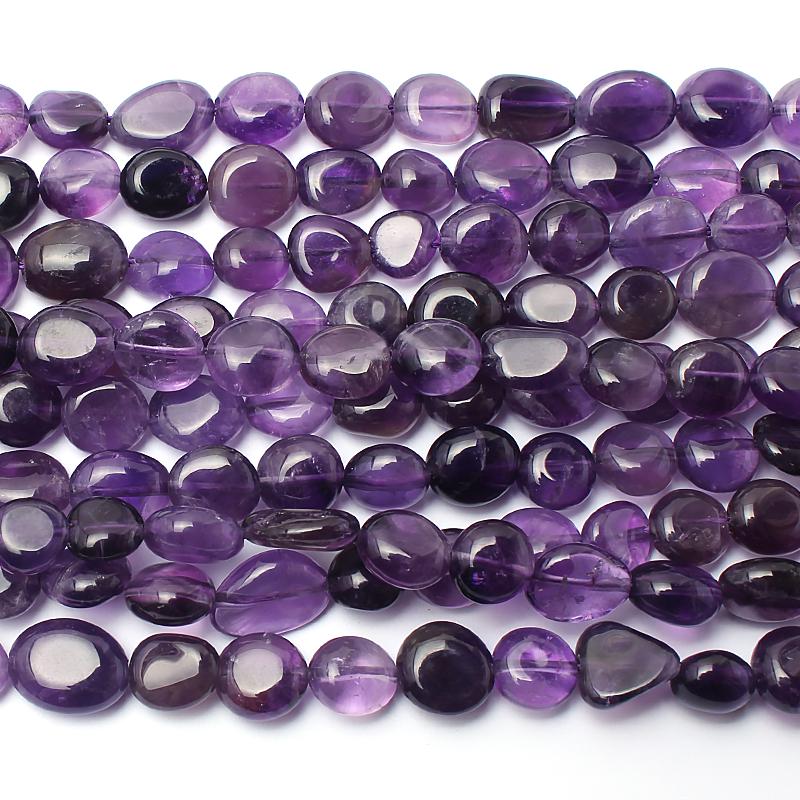 Buy Natural Stone Beads 8-10mm Irregular Amethyst Purple Crystal Stone ...