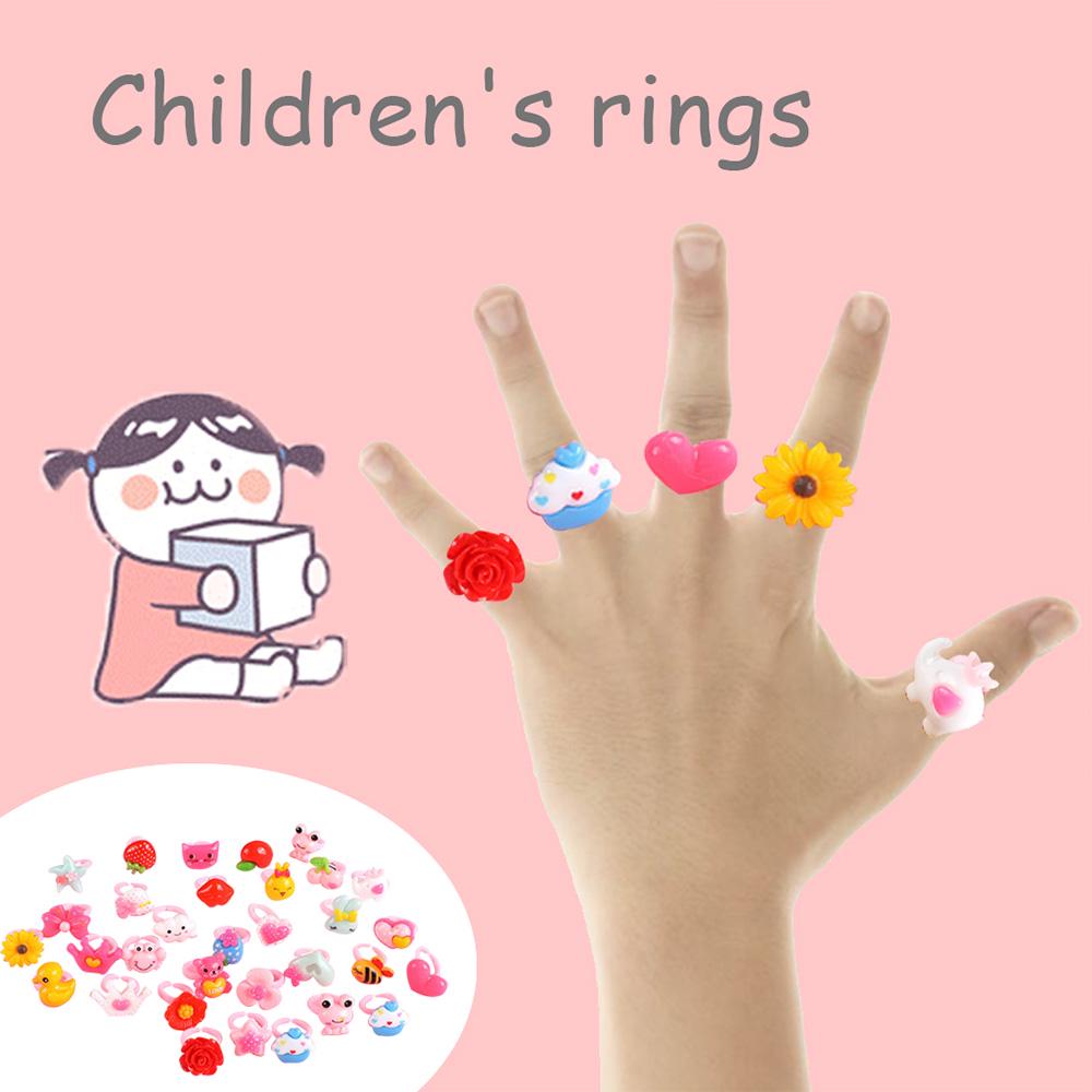 Buy 50pcs Plastic Cartoon Girls Princess Children Kids Baby Rings Combo ...