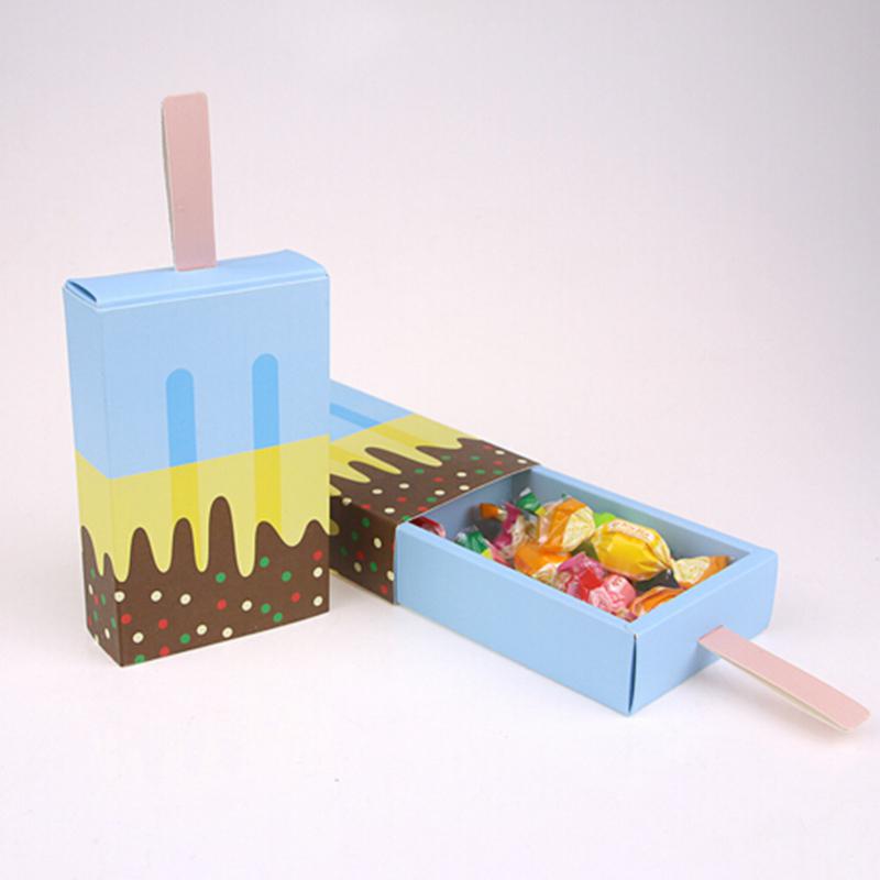 Buy 10Pcs Ice Cream Shape Gift Boxes Baby Shower Candy Box Cartoon ...