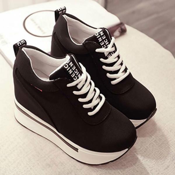 Buy Fashion Comfortable Women's Platform Sport Shoes Casual Sneakers Up ...