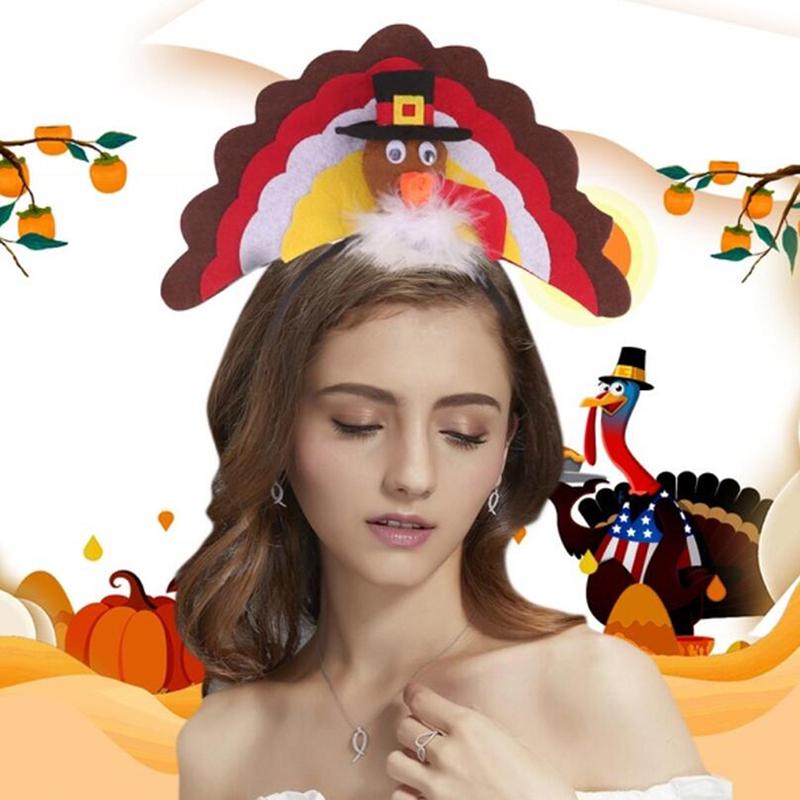 Buy Funny Turkey Hat Shape Headband Thanksgiving Practical Prop Party ...