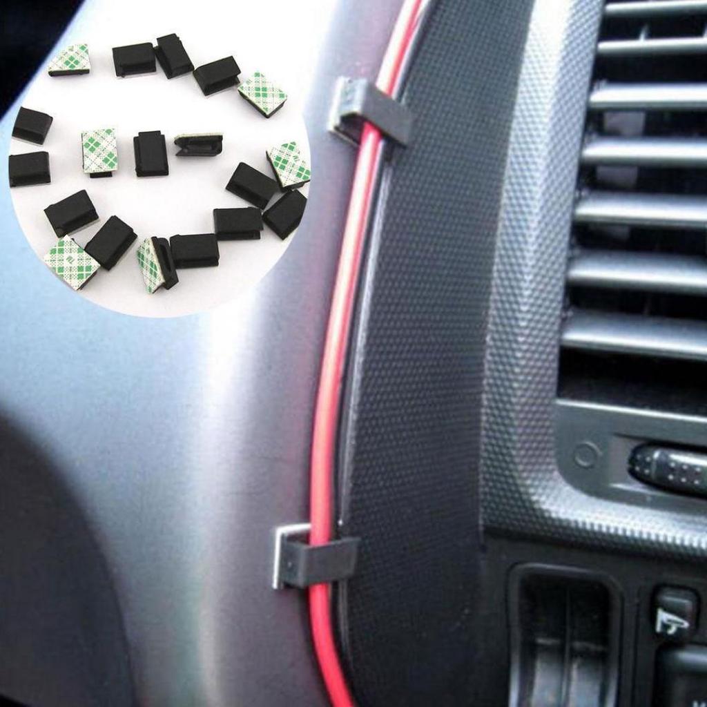 Buy 10/20/100Pcs Adhesive Car Cable Clip Winder Organizer Cord Wire ...