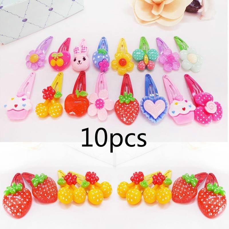 Cheap Hair pins 10pcs cartoon kid hair pins baby infant flower clip ...