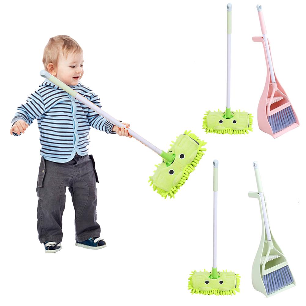 Buy Children Cleaning Tools Mop Broom Dustpan Toddler Set for Living ...