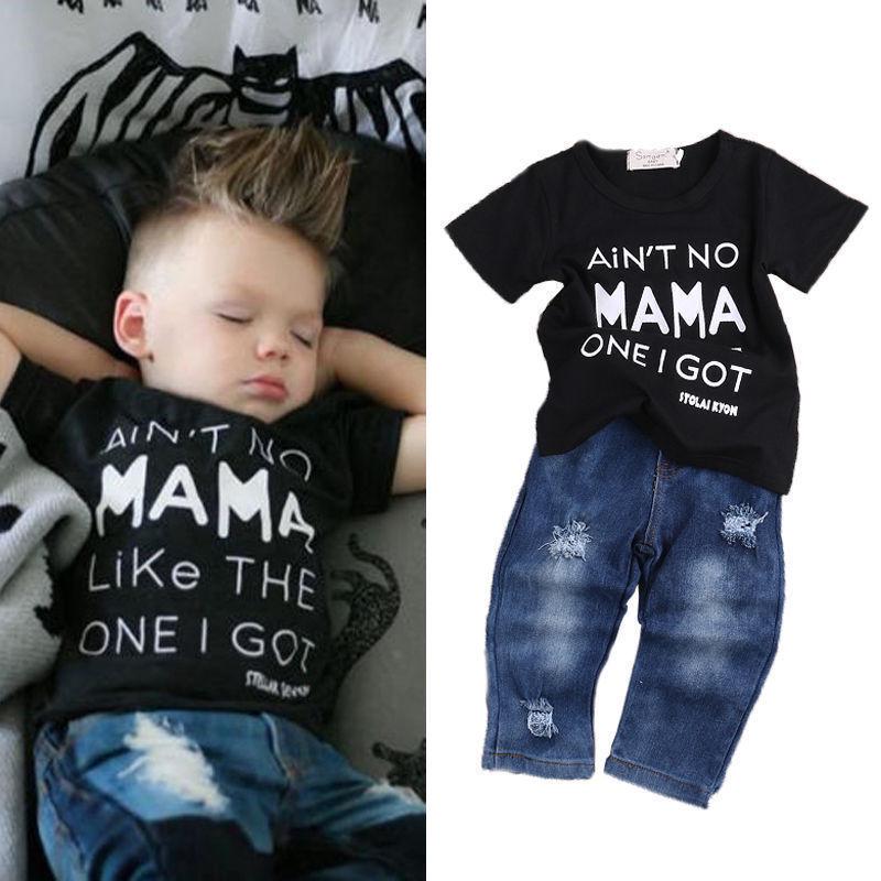 Buy Toddler Kids Boy Girls T-shirt Tops+Long Pants 2Pcs Set Babysuit Outfits Clothes at ...