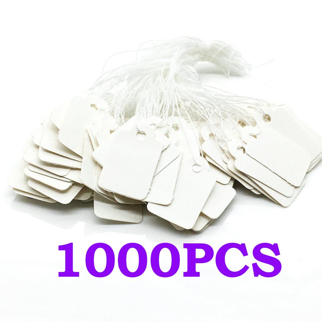 Buy 1000x Bulk Blank White Paper String Label Jewelry Clothing Pricing ...
