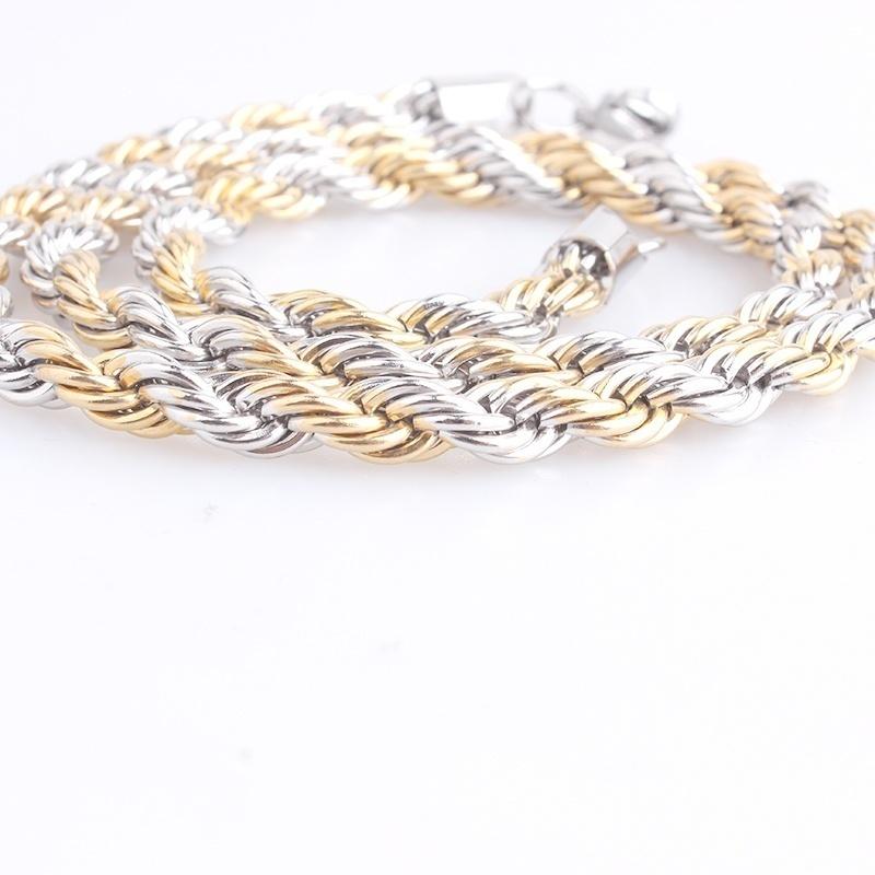 Buy Width 6mm length 60cm gold and silver Hemp flowers chains 316L ...