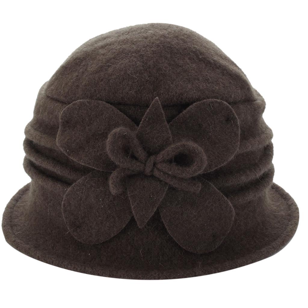Buy Lady Women Butterfly Bowknot Wool Felt Bucket Hat Foldable Cloche ...