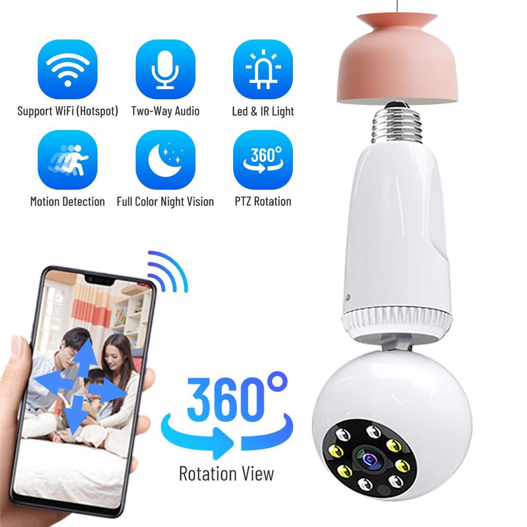 Cheap E27 200W Bulb Surveillance 1080P Dome Camcorder Wifi PTZ Bulb ...