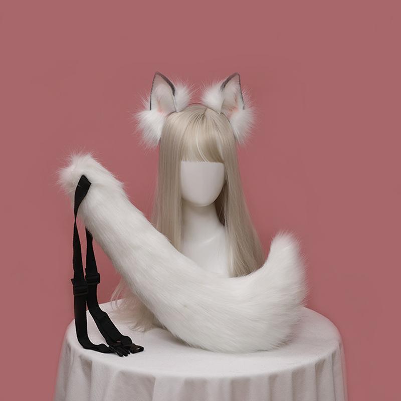 Buy Plush Fox Ear And Fox Tail Set Anime Cosplay Lolita Ear Props ...