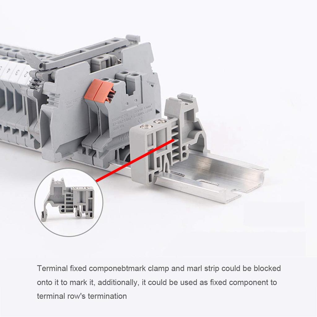 Buy 2 Set Din Rail Terminal Blocks Kit Terminal+Ground Blocks+Aluminum ...