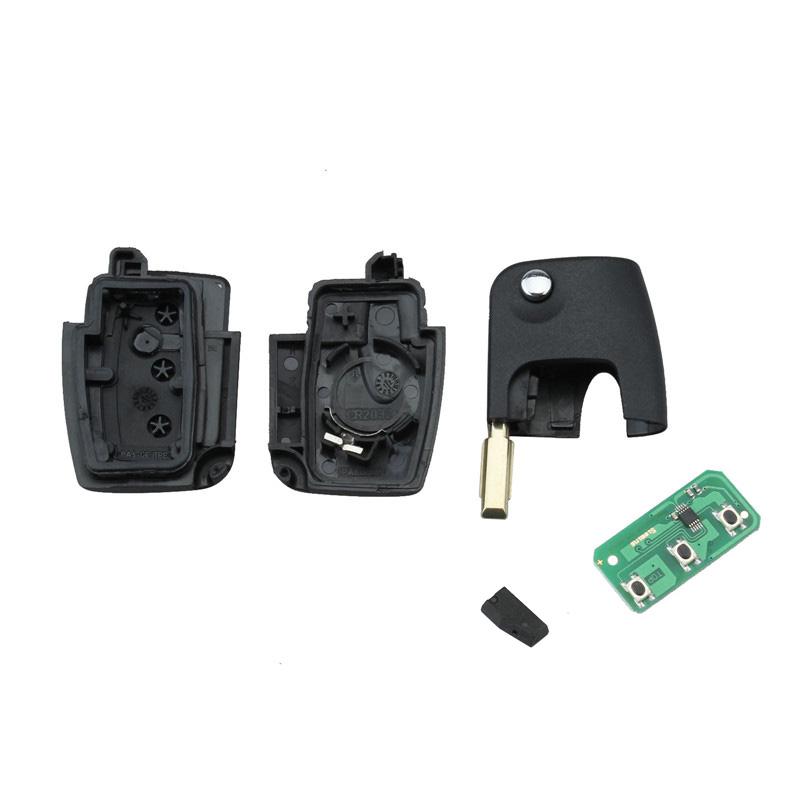 Buy 434Mhz 3 Buttons Flip Key Fob Transponder 4D60 Chip For Ford Focus ...