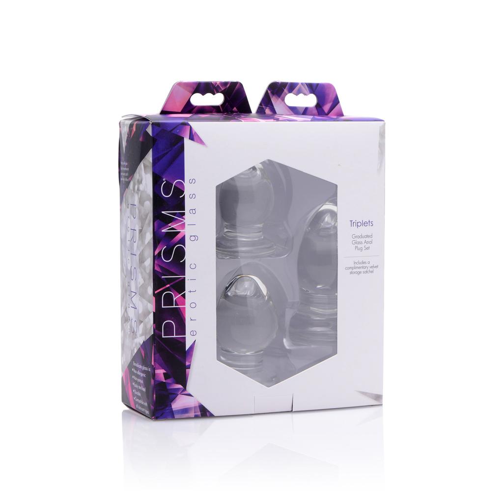 Buy Triplets 3 Piece Glass Anal Plug Kit Butt Plug Dildo Set Anal ...