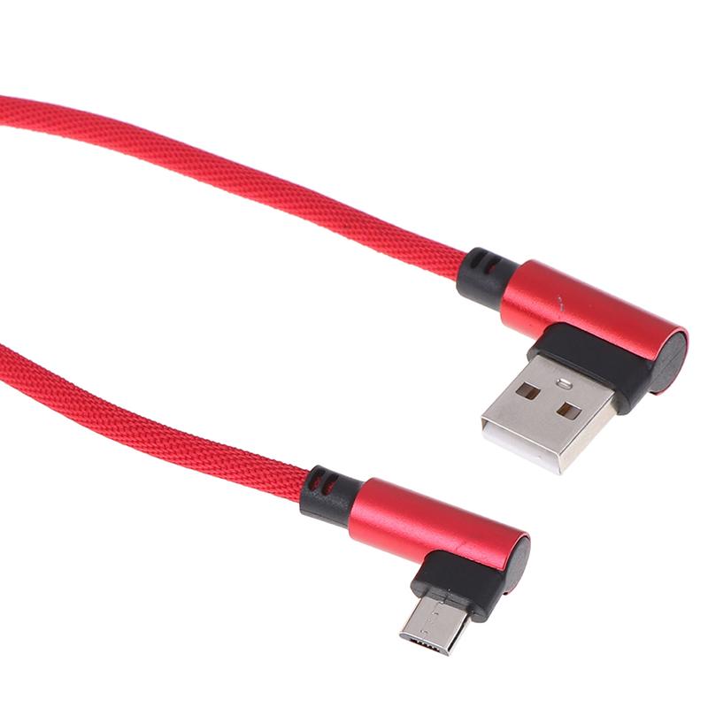 Buy 1Pc Braid 90 Degree Right Angle Fabric Type-C/Micro USB Fast Data ...