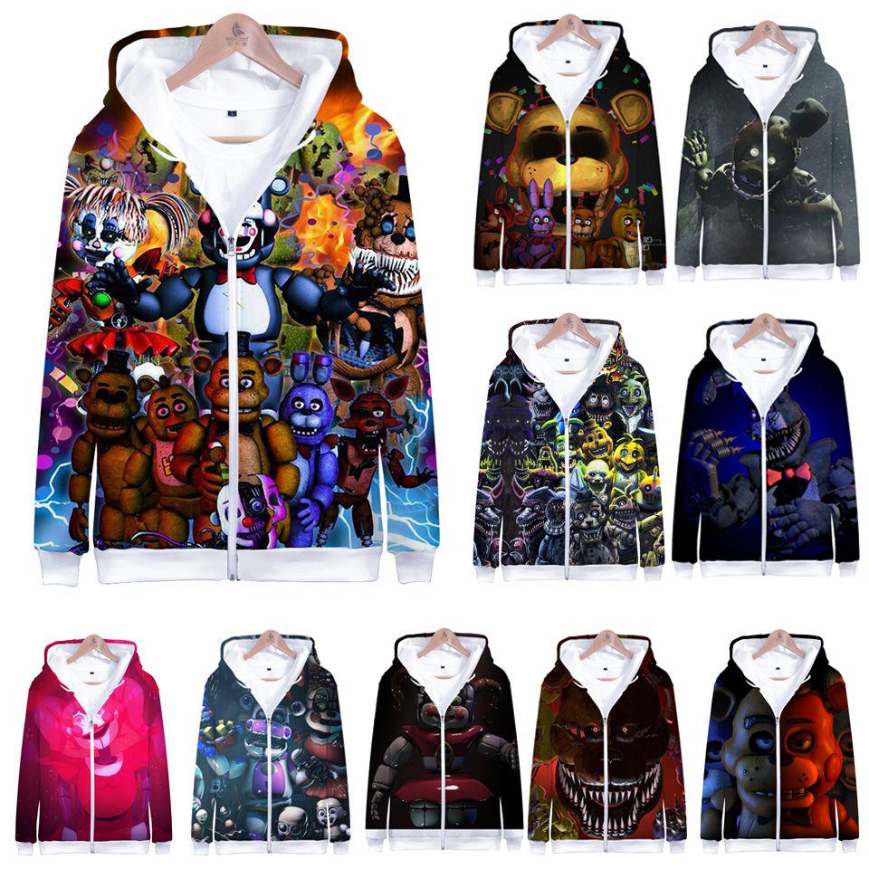 Buy FNAF Five Nights At Freddy's Zipper Jacket Hoodie Sweatshirt Adults ...