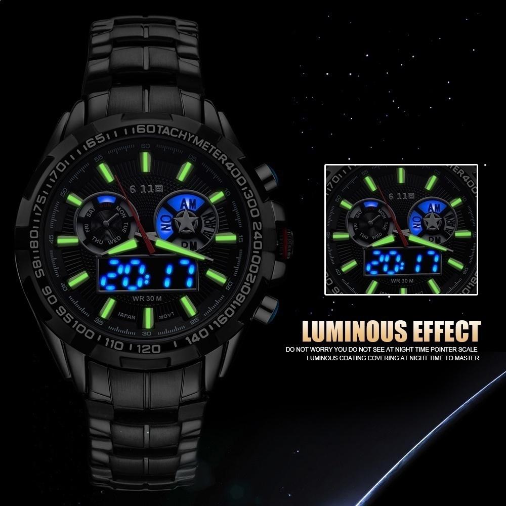 Buy Mens Multi-function Wrist Watches Blue LED Light Digital Military ...