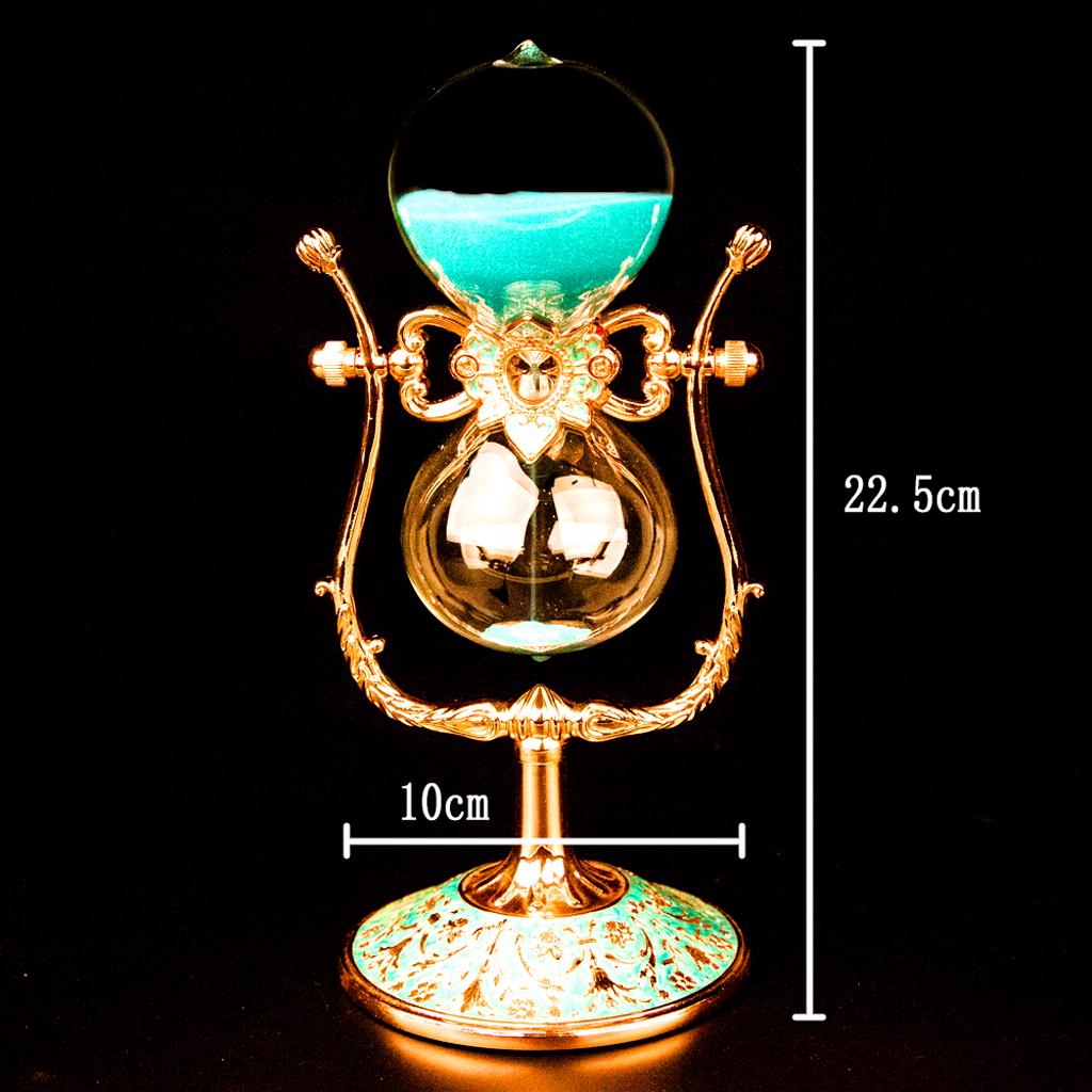 15 Minutes Metal Frame Rotating Hourglass Sand Timer Home Decor Gold ...