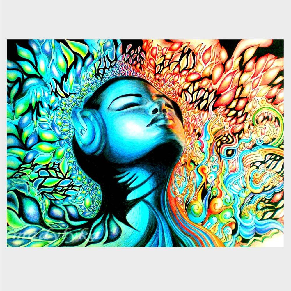 Buy Psychedelic Trippy Art Fabric Art Cloth Poster at affordable prices ...