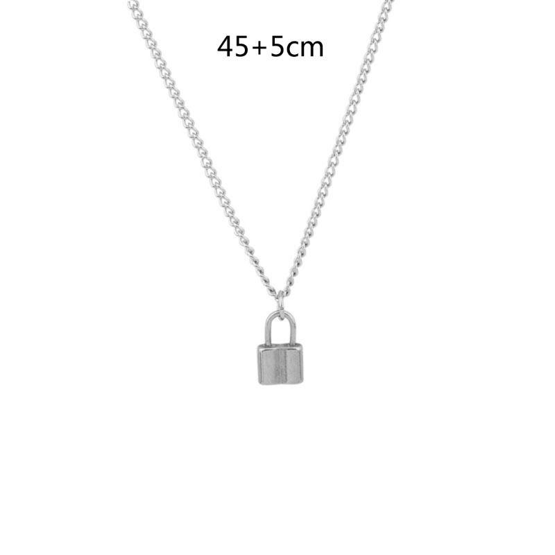 Satın alın Mini PadLock Pendant Necklace Titanium Rolo Cable Chain ...