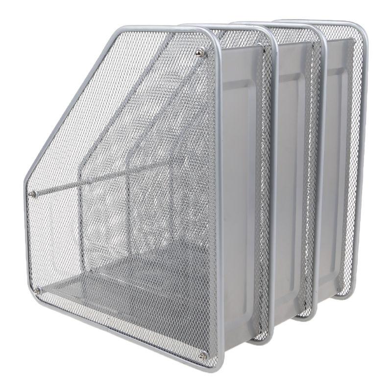 Cheap 3 Column Metal Mesh Rack File Holder Letter Newspaper Tray for ...