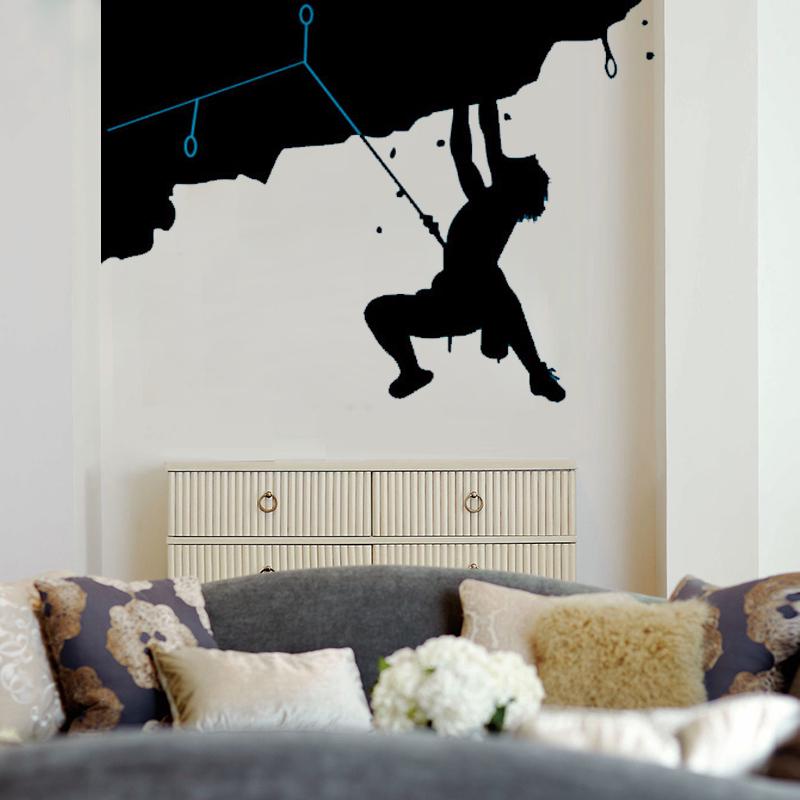 ROCK CLIMBING Wall Stickers Men Mountain Climber Sticker Art Vinyl ...