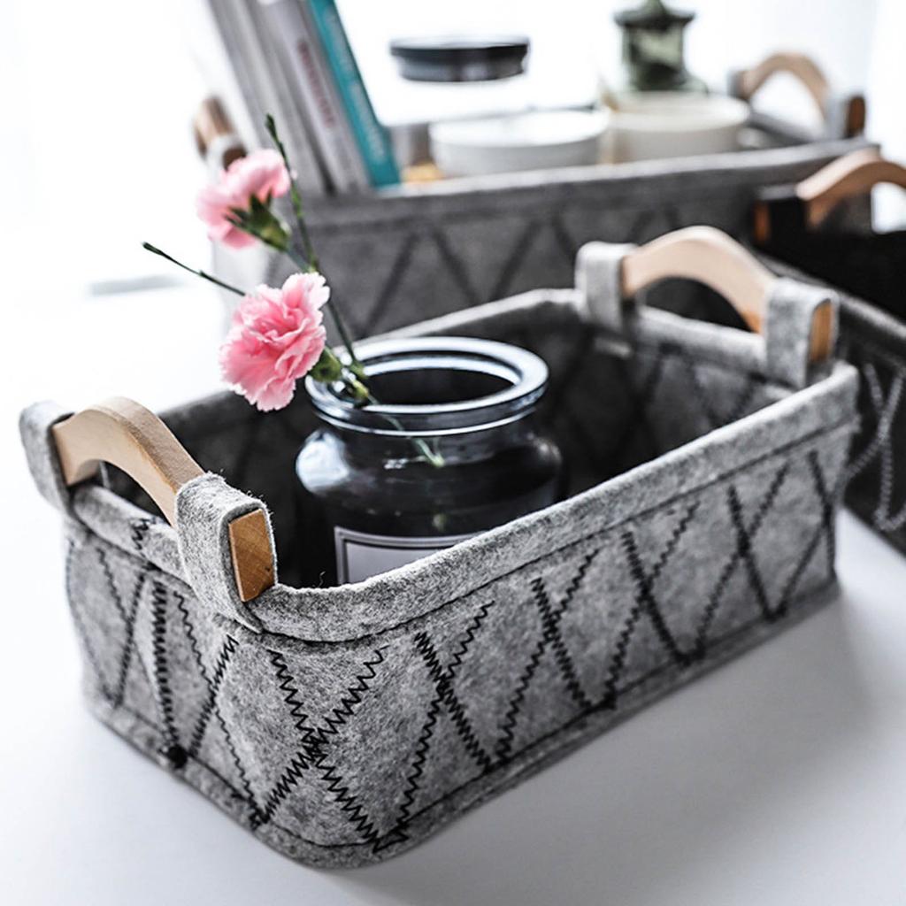 Cheap Wooden Handle Storage Basket Sundries Underwear Fabric Storage ...
