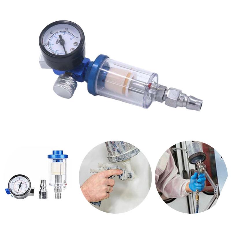 Buy Mini Air Pressure Regulator Gauge Spray Gun Air Filter In-Line ...
