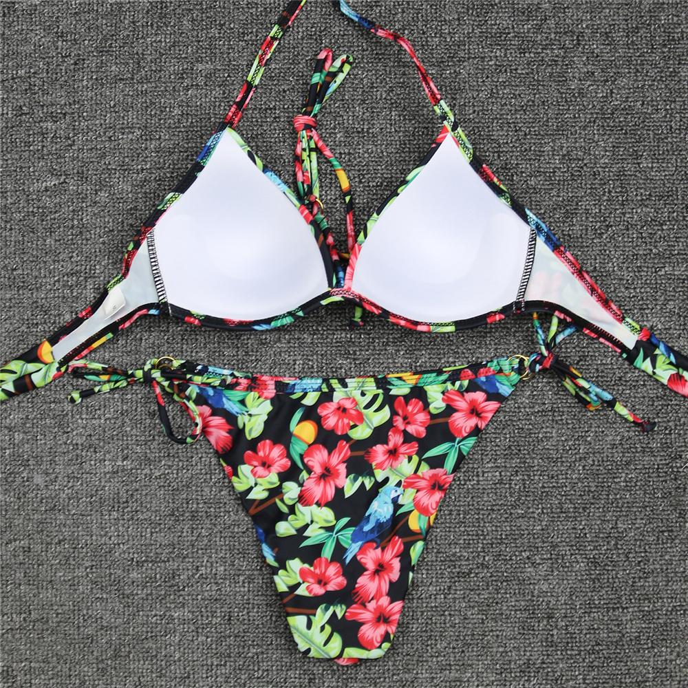 Frauen Bikinis Push Up Badeanzug Zweiteilige schwarze Bademode Sexy ...