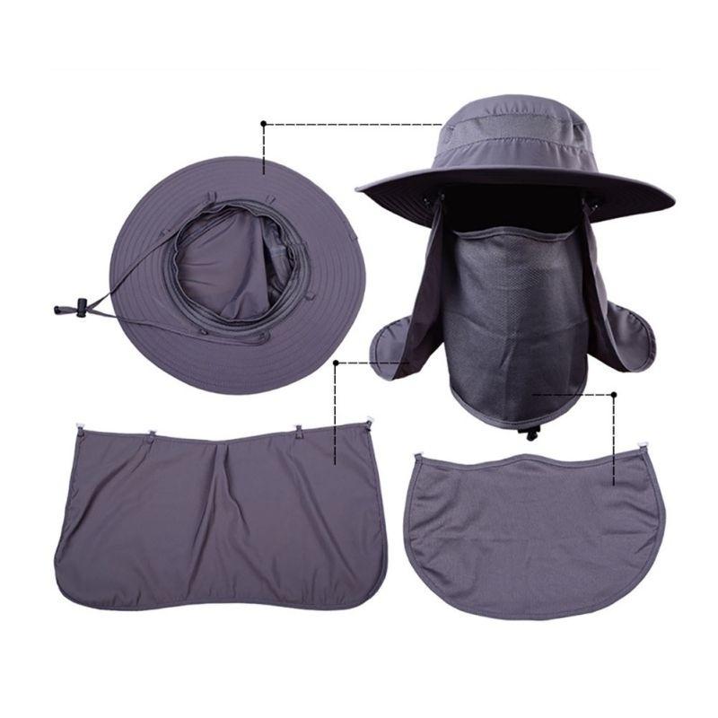 Buy Unisex Outdoor Fishing Hat Quick Dry Hiking Hat UV Protection Wind ...