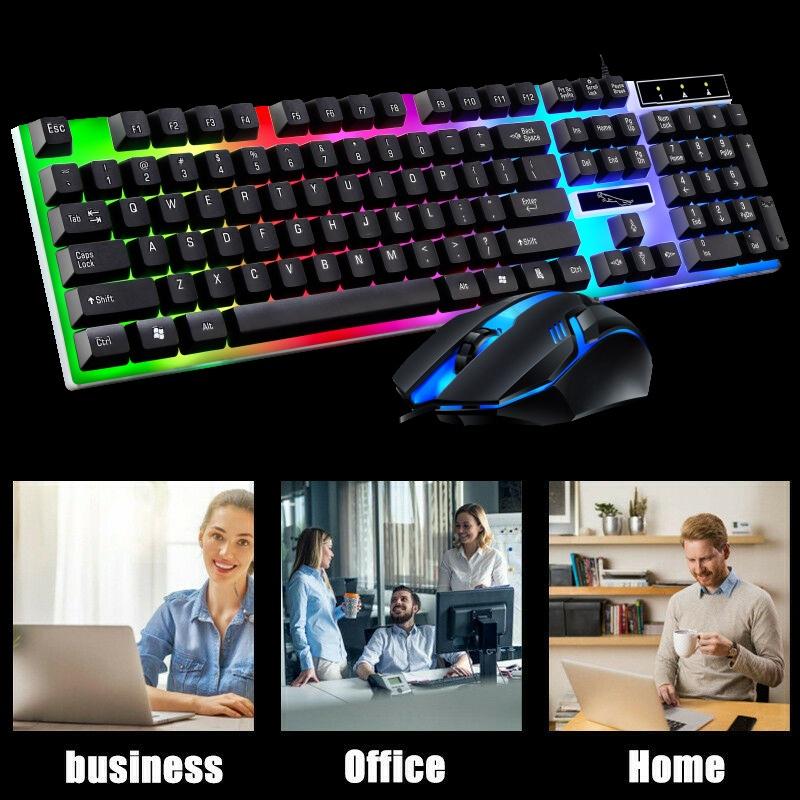 Buy 2020 New Cool and Fashion Glowing Keyboard Mouse Combo USB Wired ...