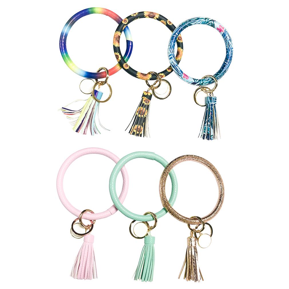 Buy Custom Circle Cute Tassel Wristband Keychain Girls Key Ring at ...