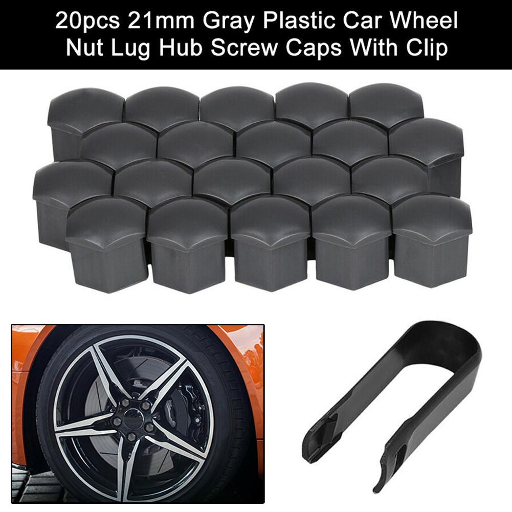 Buy Anti-Rusting Wheel Lug Cover Bolt Cap Car Gray Hub Nut Lug Plastic ...