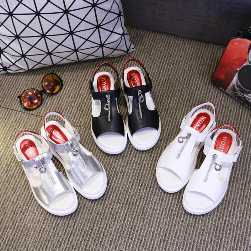 Buy Female Student Sandals Flat-bottomed Big Kids Girls High School ...