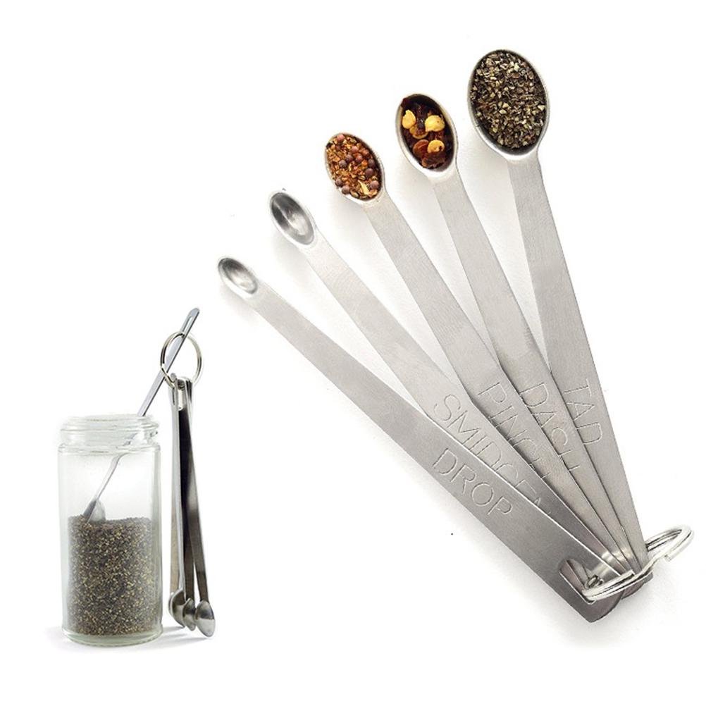 Buy 5PCS Measuring Spoons Baking Stainless Steel Multifunctional ...