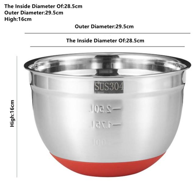 Buy Multi-size 304 Stainless Steel Salad Bowls Set Nesting Fruit Salad ...
