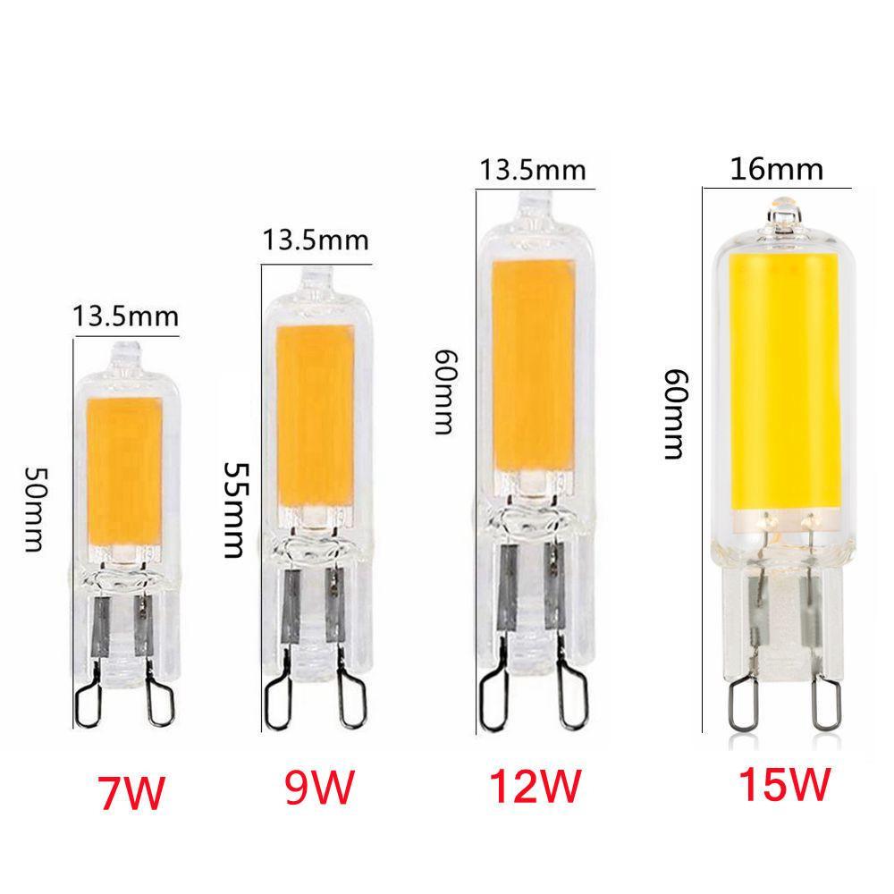 Buy Super Bright G9 LED Light Bulb 7W 9W 12W 15W 220V/110V Glass Lamp ...