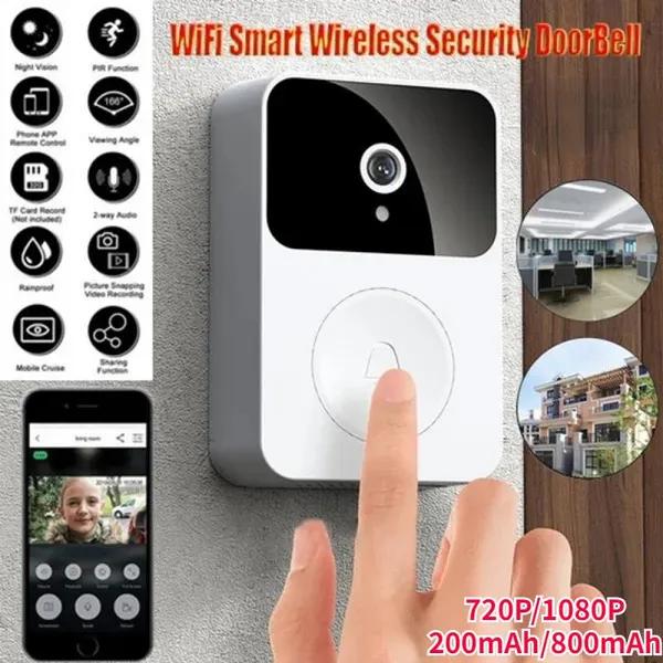 Smart WiFi Video Doorbell Camera Video Intercom With Bells Night Vision ...