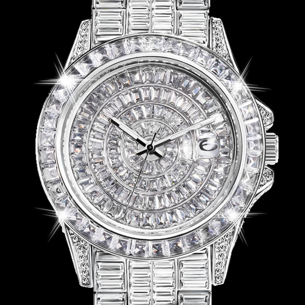 Cheap Fully Baguette Diamond Watch For Men Iced Out Quartz Mens Watches ...