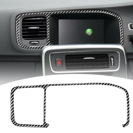 Carbon Fiber Central Navigation Panel Trim Frame Cover Sticker uygun ...