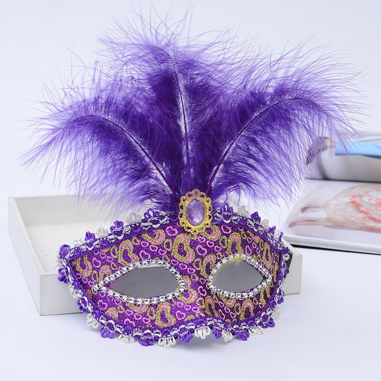 Halloween Aisha Princess Eye Masks Lace Feather Flower Hollow Out ...
