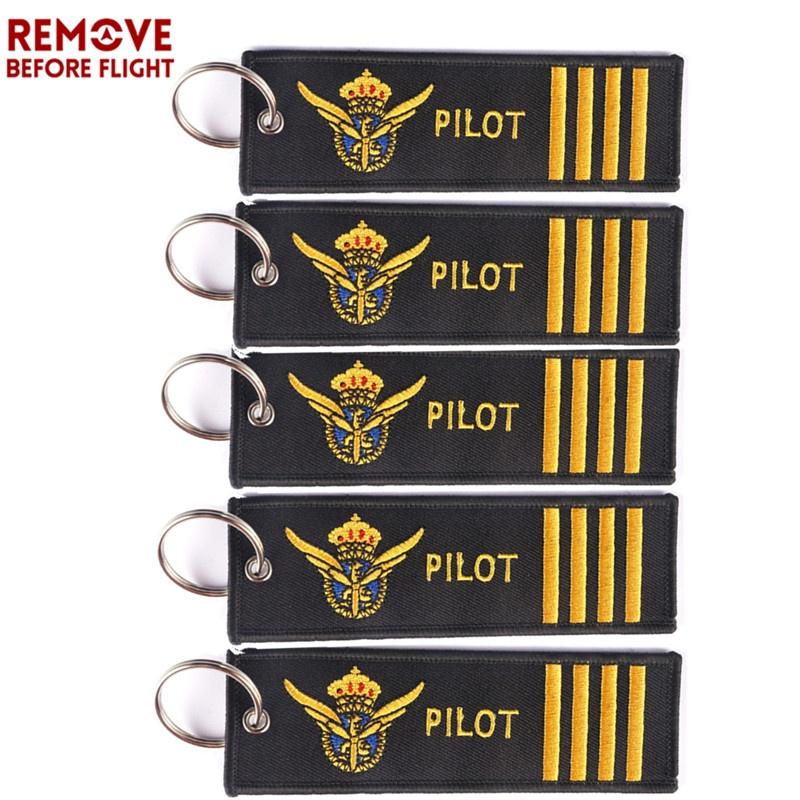 Buy Hot Sell PILOT Keychain Key Holder Tag Embroidery Key Chain ...