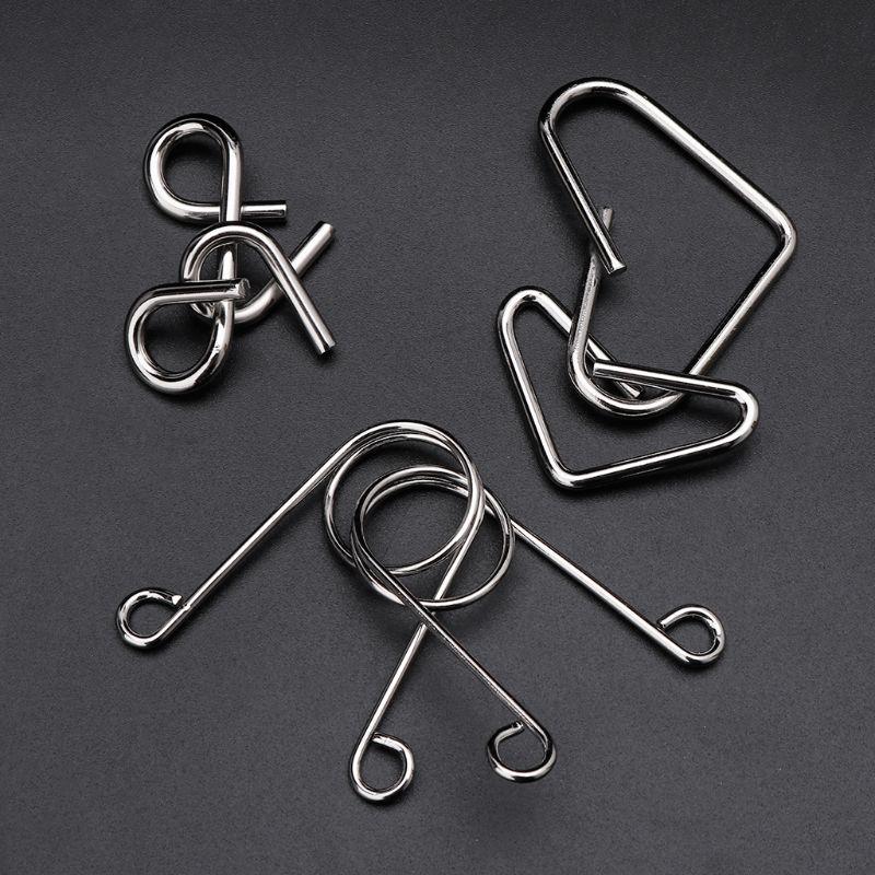 Buy 28pcs Metal Wire Puzzle Set Brain Teaser IQ Test Game Unlock ...