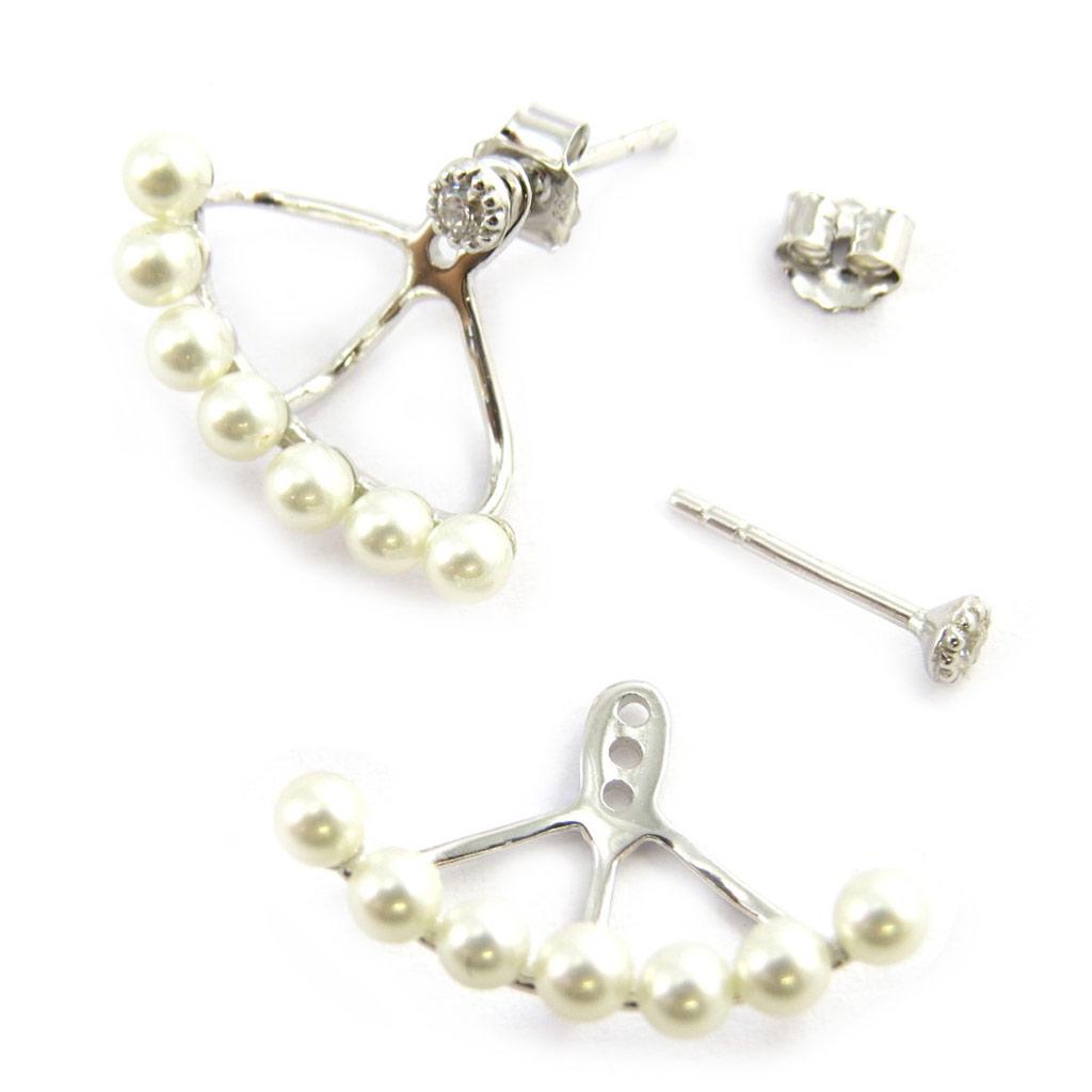 Les Trésors De Lily [M8711] - Boucles contours de lobes argent 'Perla ...