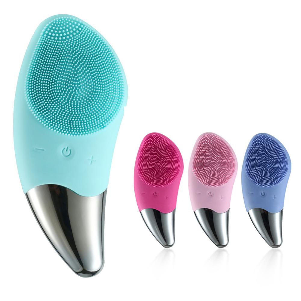 Buy Electric Silicone Facial Cleansing Instrument Sonic Vibration Face ...
