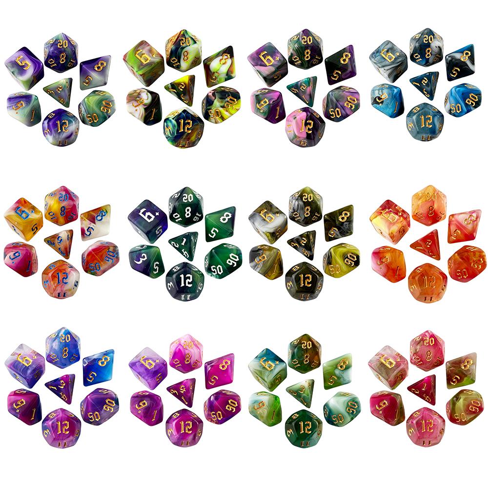 TRPG Board Game Entertainment için Zar Seti Magic Color Zar uygun ...